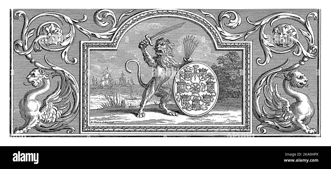 Dutch Lion Holding the Coat of Arms of the Seven Provinces, Bernard ...