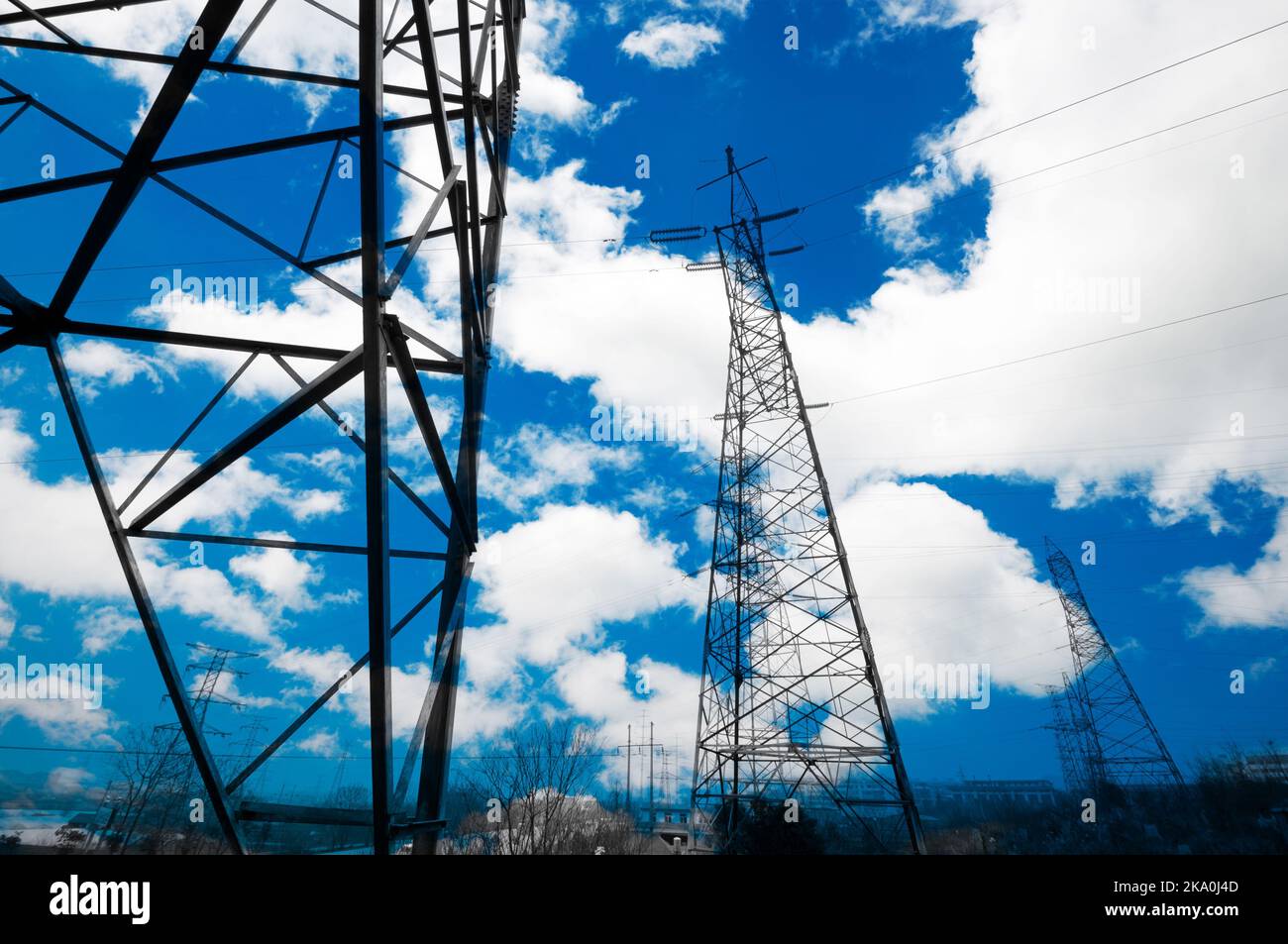 Power tower in the sky background Stock Photo - Alamy