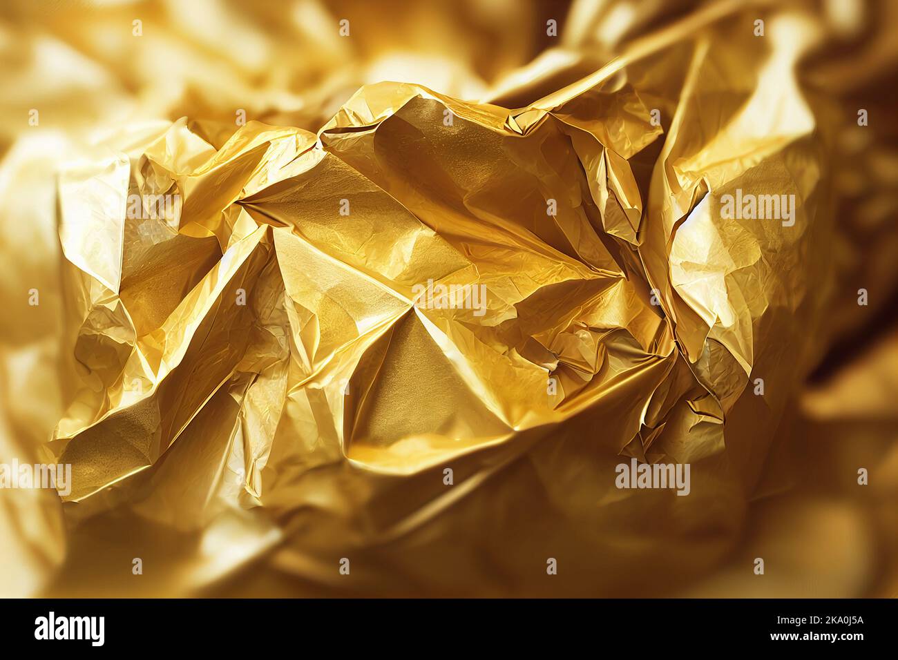 The crumpled golden paper Stock Photo - Alamy