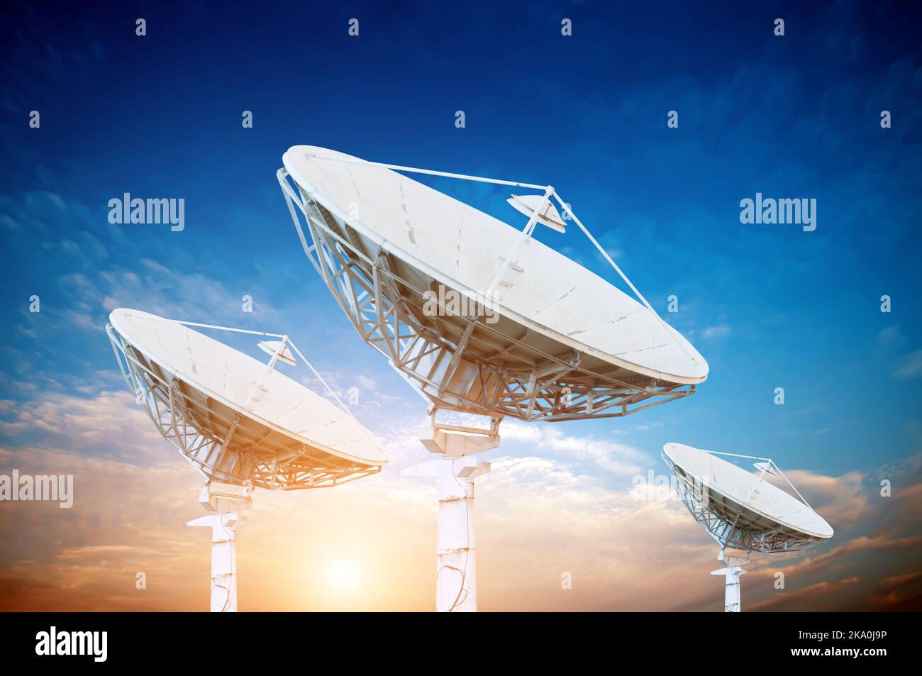 satellite dish antennas under sky Stock Photo - Alamy