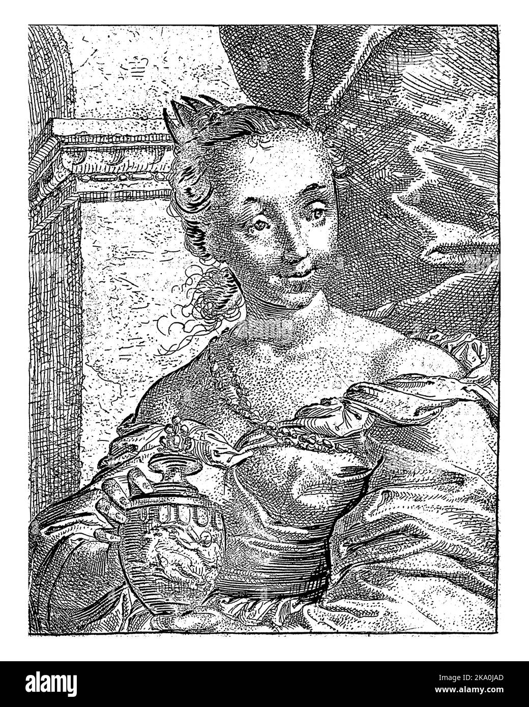 Sophonisba with the poison cup in her hands. A crown on her head Stock ...