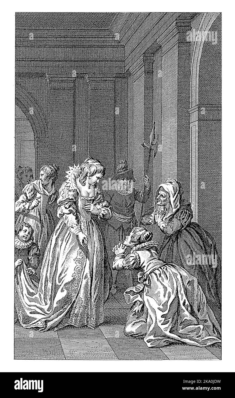 The wife and mother of Montigny plead with Anna of Austria, bride of ...