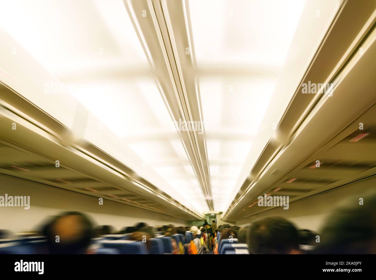 Commercial aircraft interior Stock Photo - Alamy