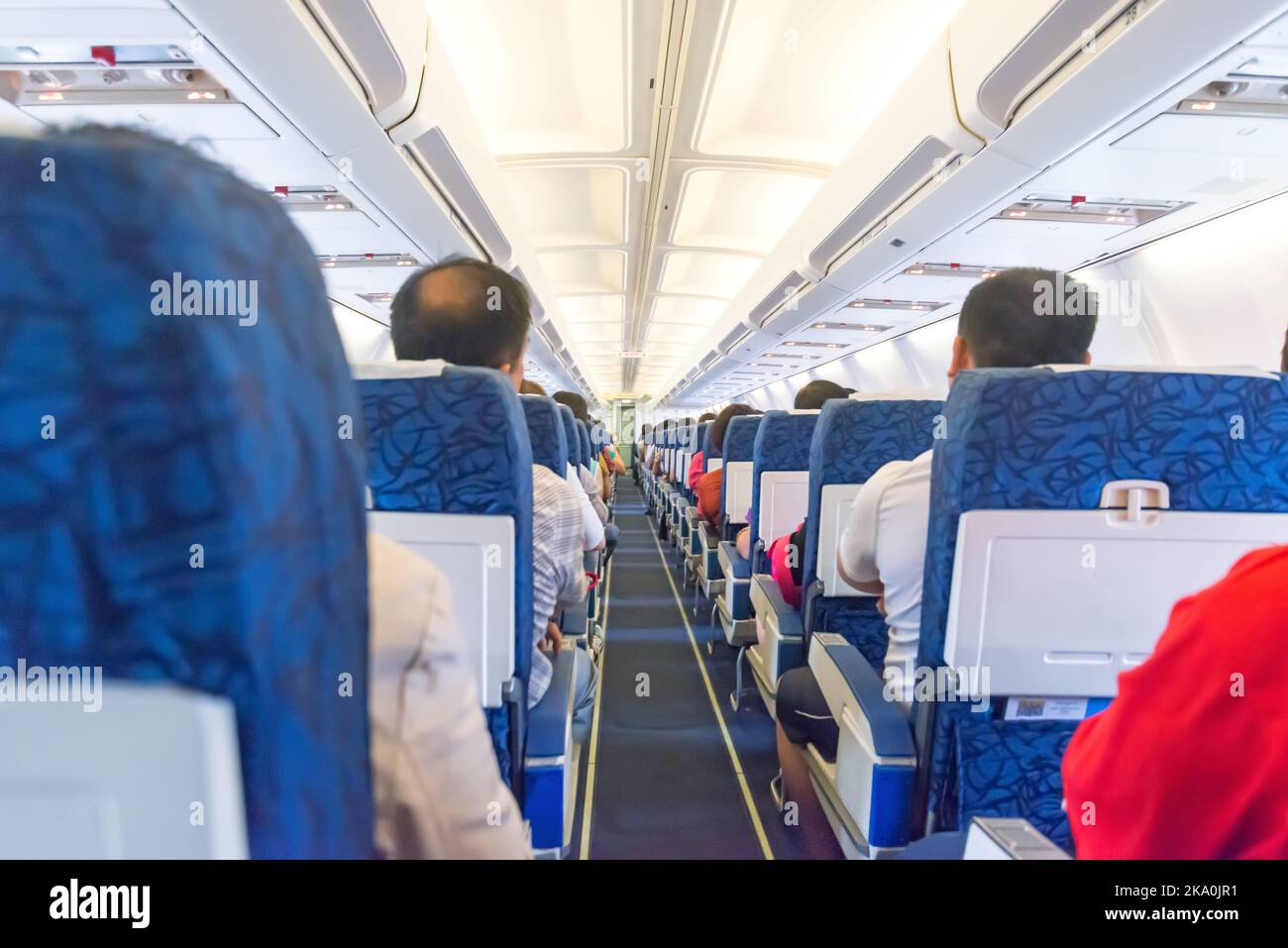 Commercial aircraft interior Stock Photo - Alamy