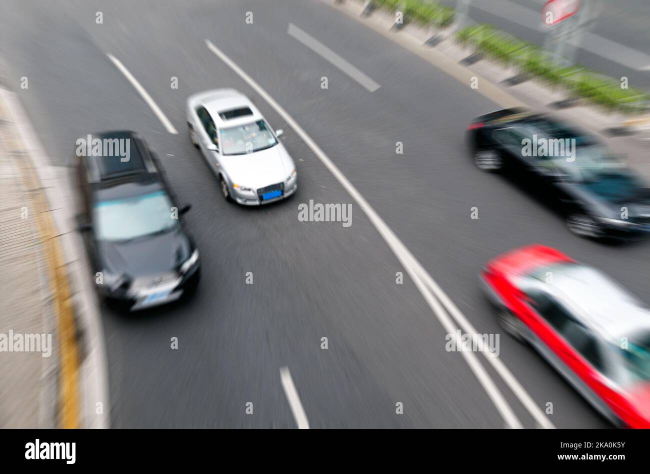 group of cars on the street road at shanghai china Stock Photo - Alamy