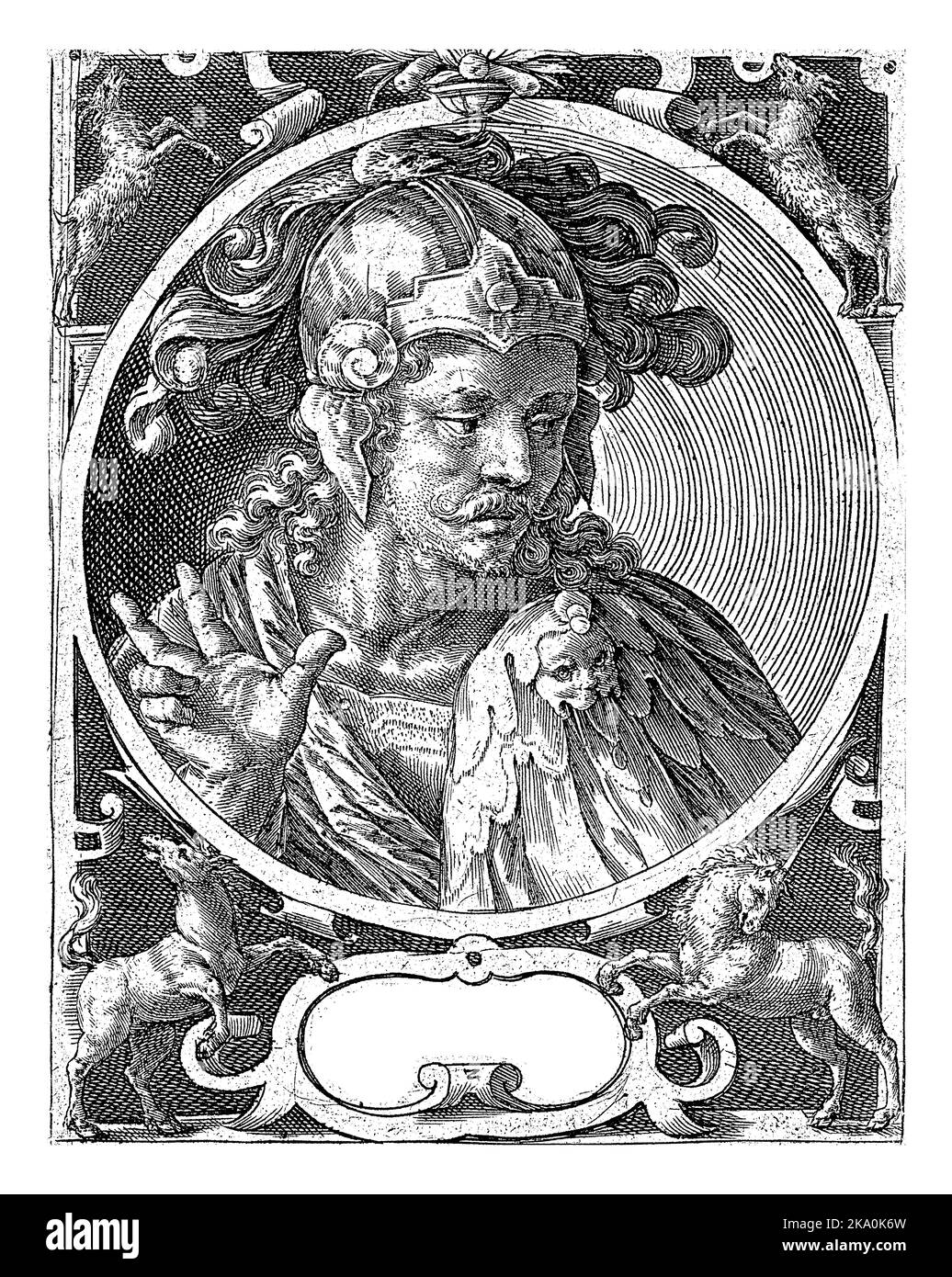 The hero of classical antiquity Alexander the Great. Bust encased in a ...