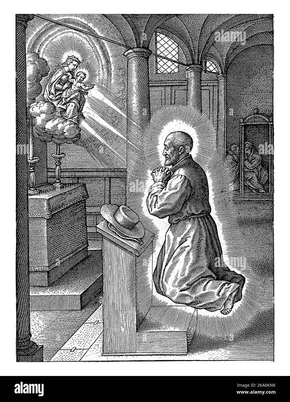Ignatius of Loyola Has a Vision of Mary with the Christ Child, Hieronymus Wierix, 1611 - 1615 ...