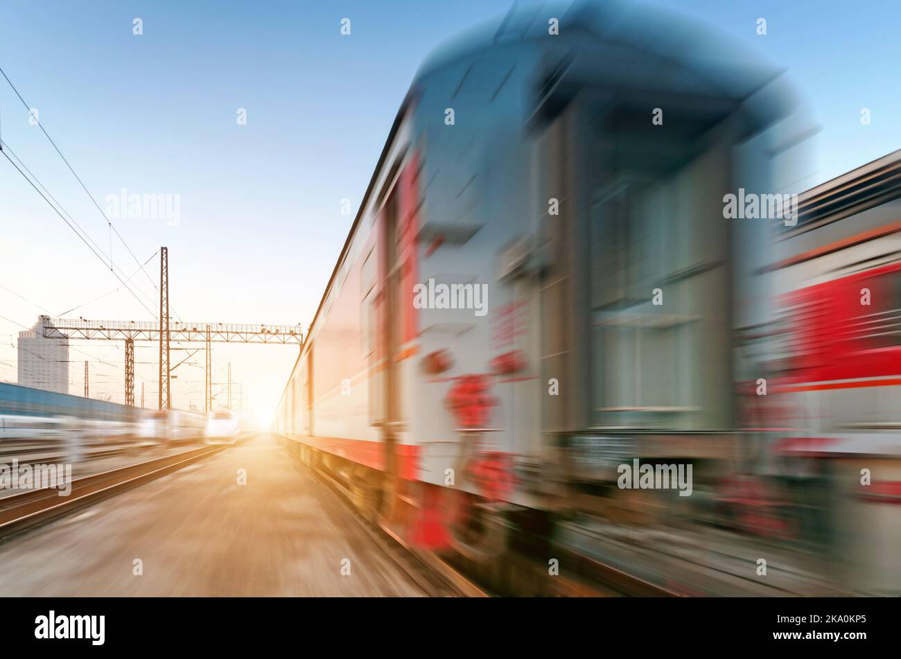 fast moving train Stock Photo - Alamy