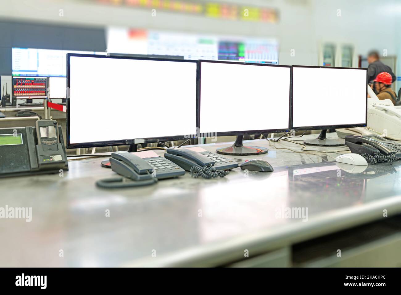 Modern plant control room and computer monitors Stock Photo - Alamy