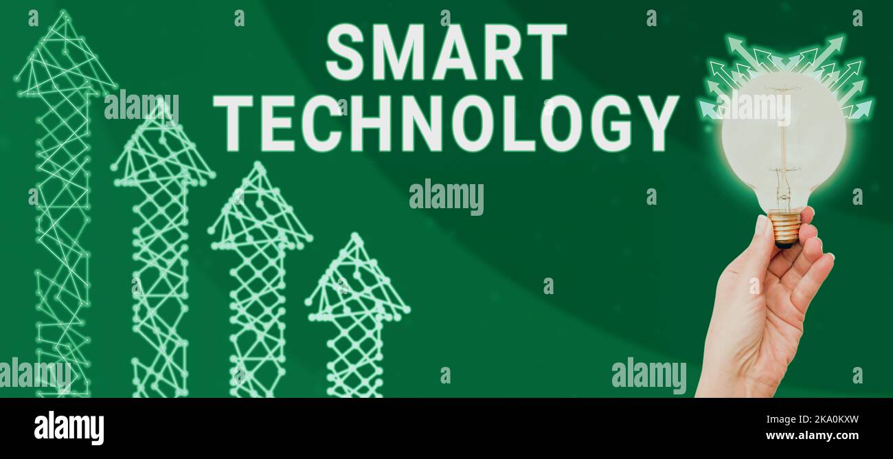 Conceptual display Smart Technology. Conceptual photo used to protect and prevent errors in hard ...