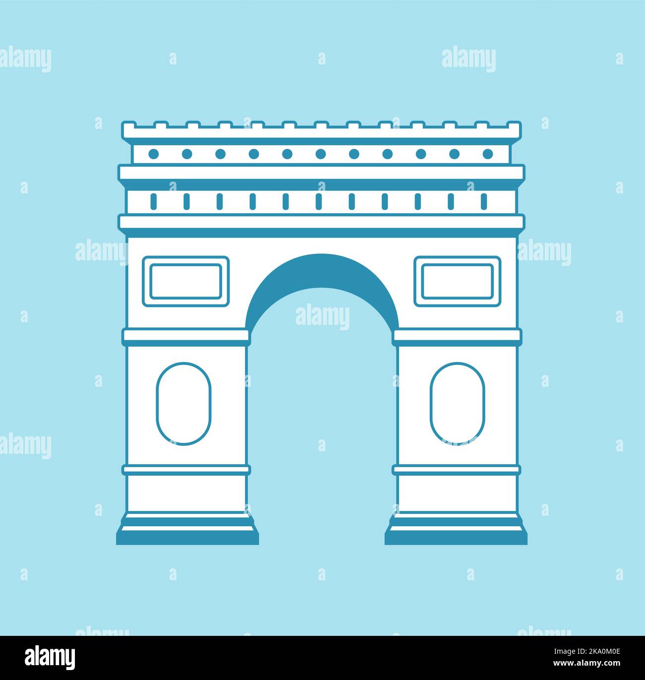Arc de Triomphe - France , Paris | World famous buildings vector ...