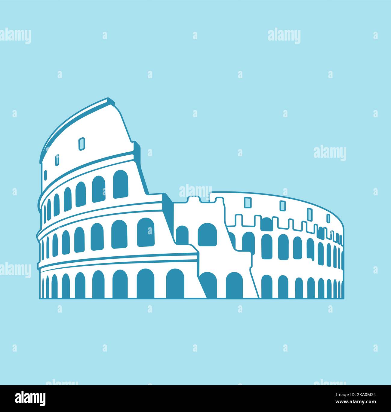 Colosseum - Italy, Rome. | World famous buildings vector illustration ...
