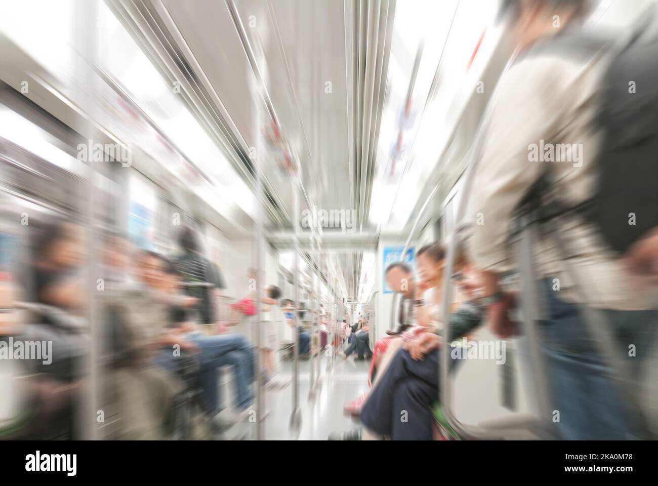 People in subway train Stock Photo - Alamy