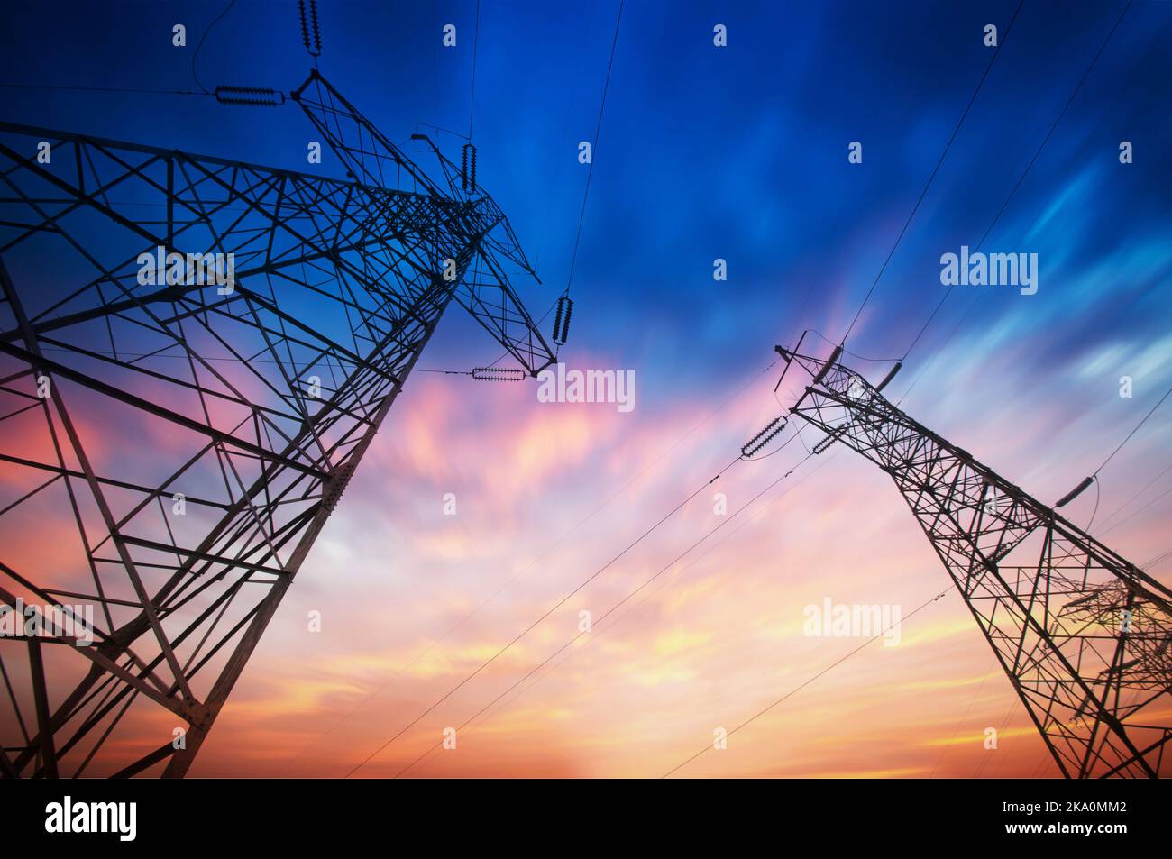 high voltage post.High-voltage tower sky background Stock Photo - Alamy