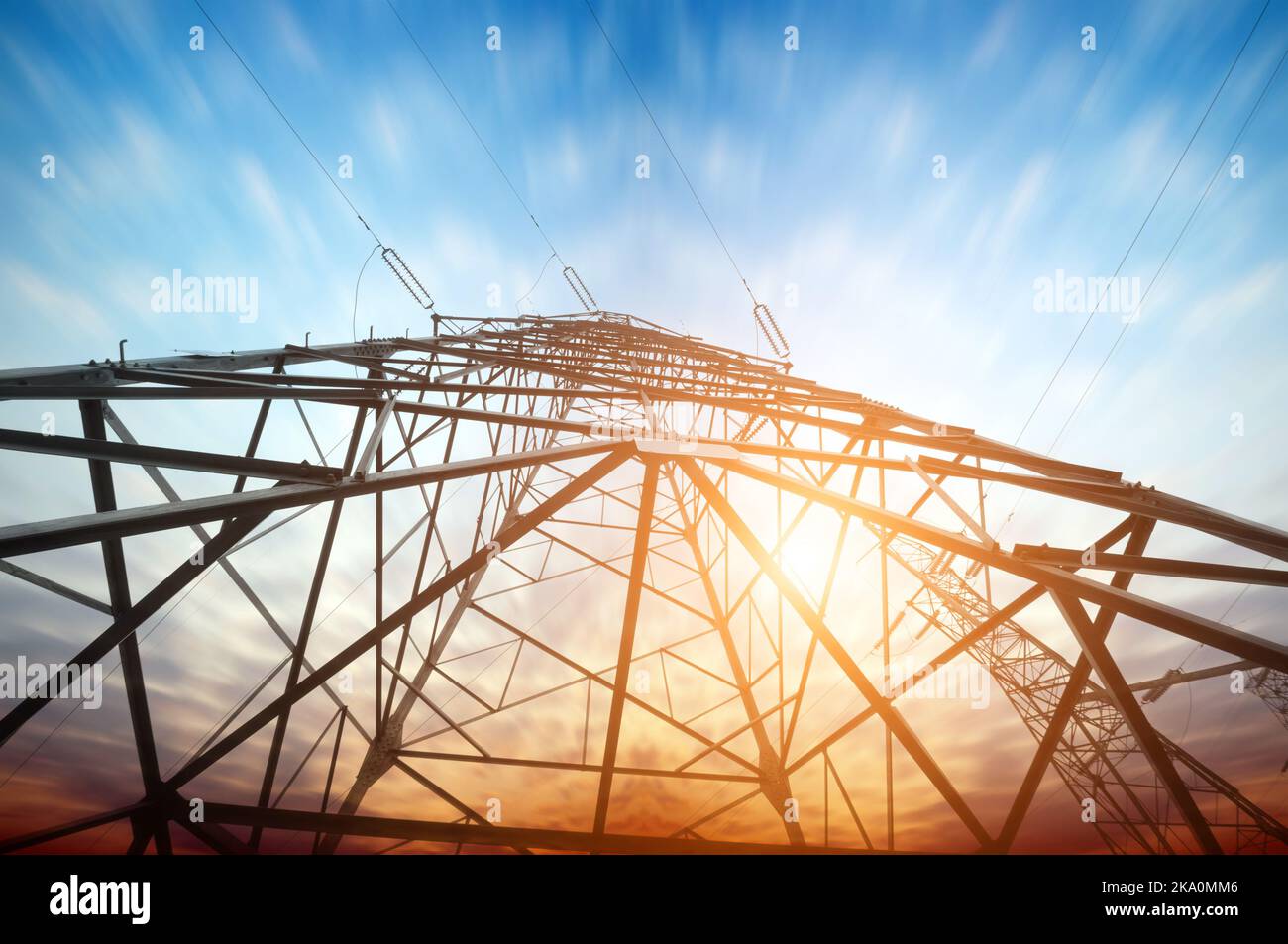 Power tower in the sky background Stock Photo - Alamy