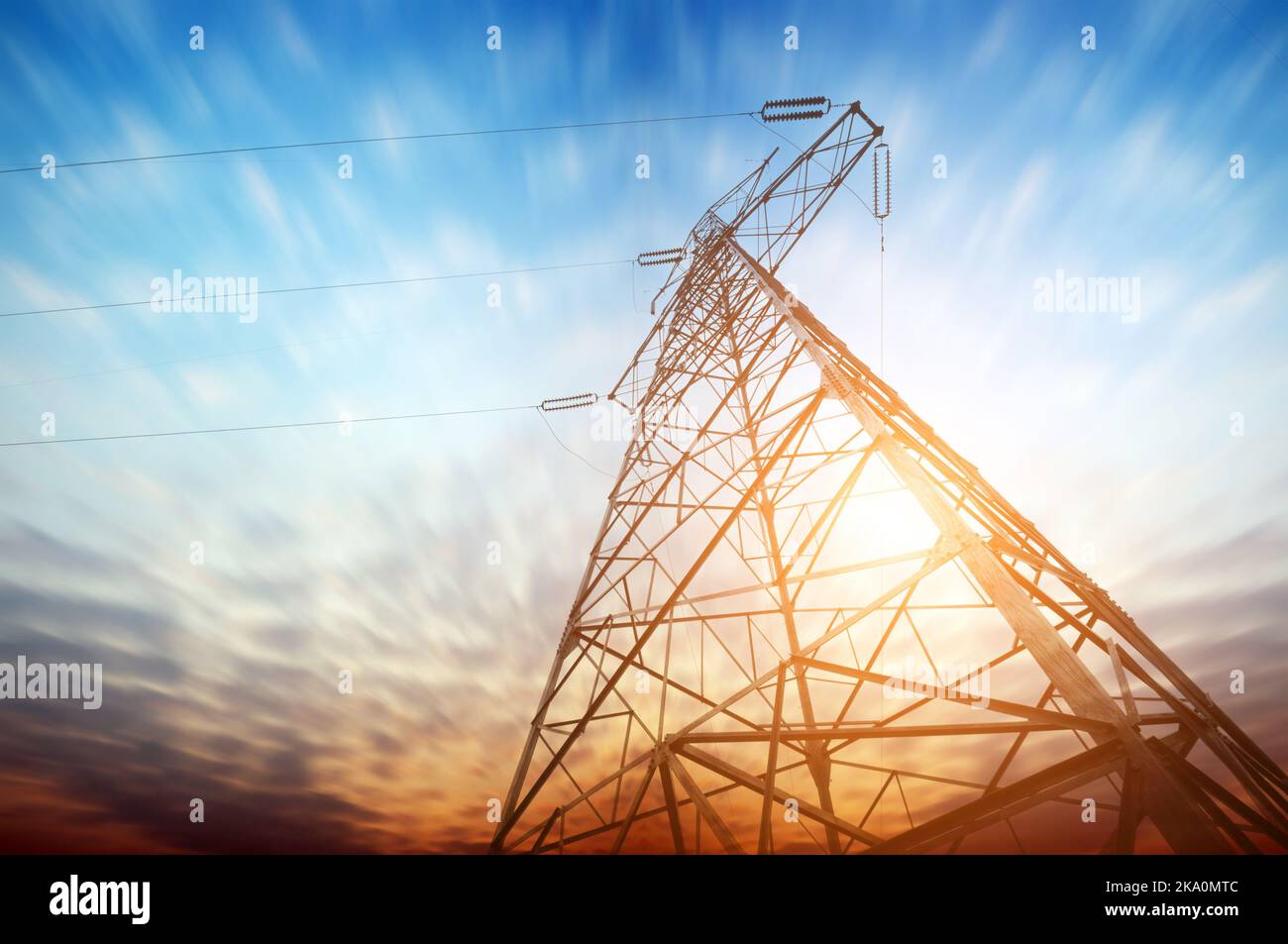 Power tower in the sky background Stock Photo - Alamy