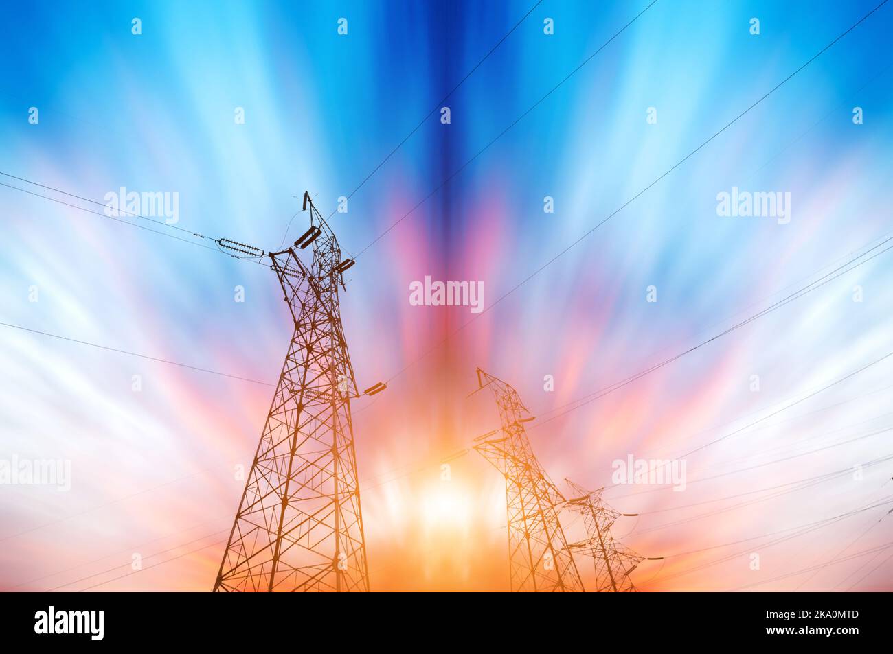 Power tower in the sky background Stock Photo - Alamy