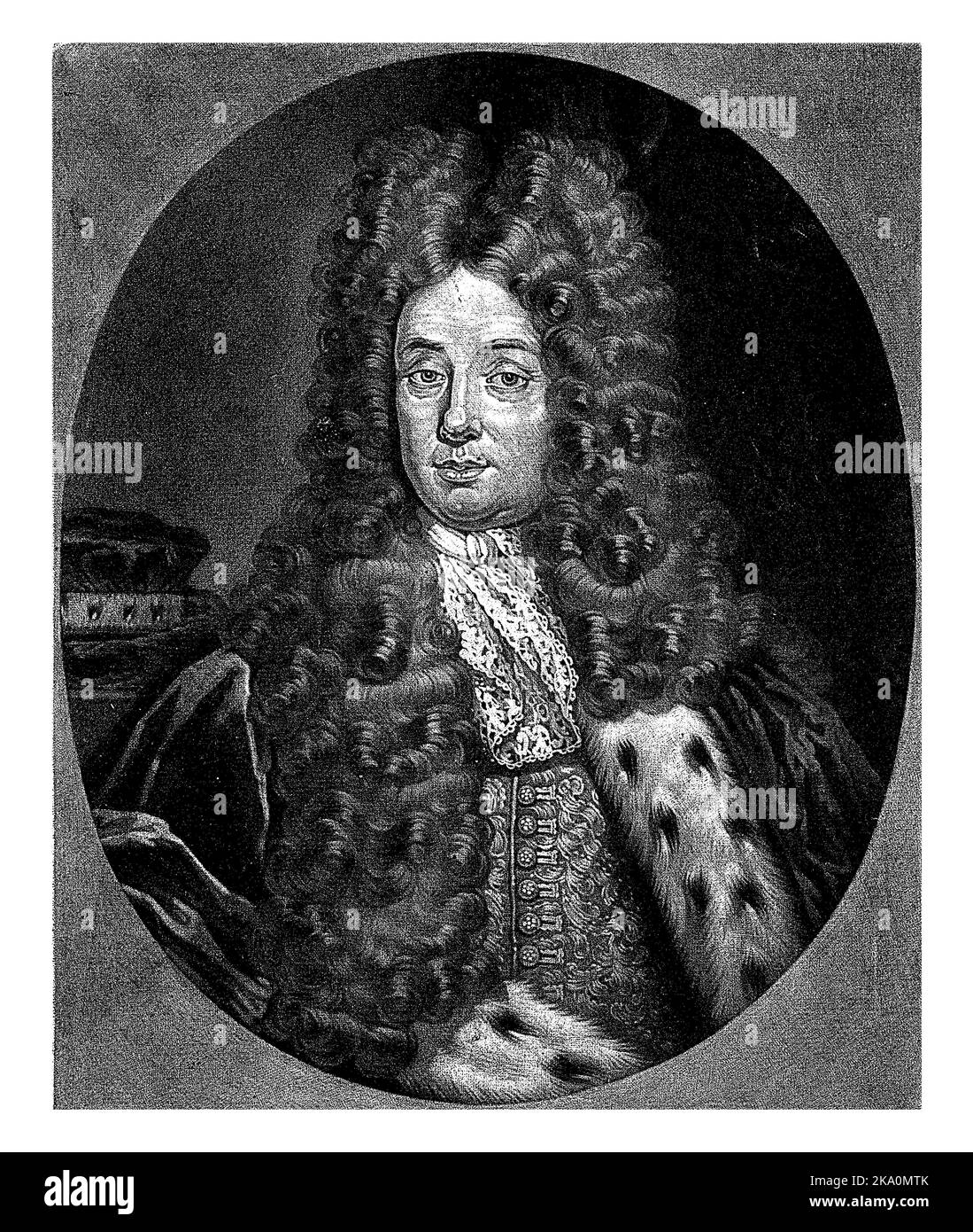Swedish Senator Count Karl von Biorn Bonde. He wears a long curled wig ...