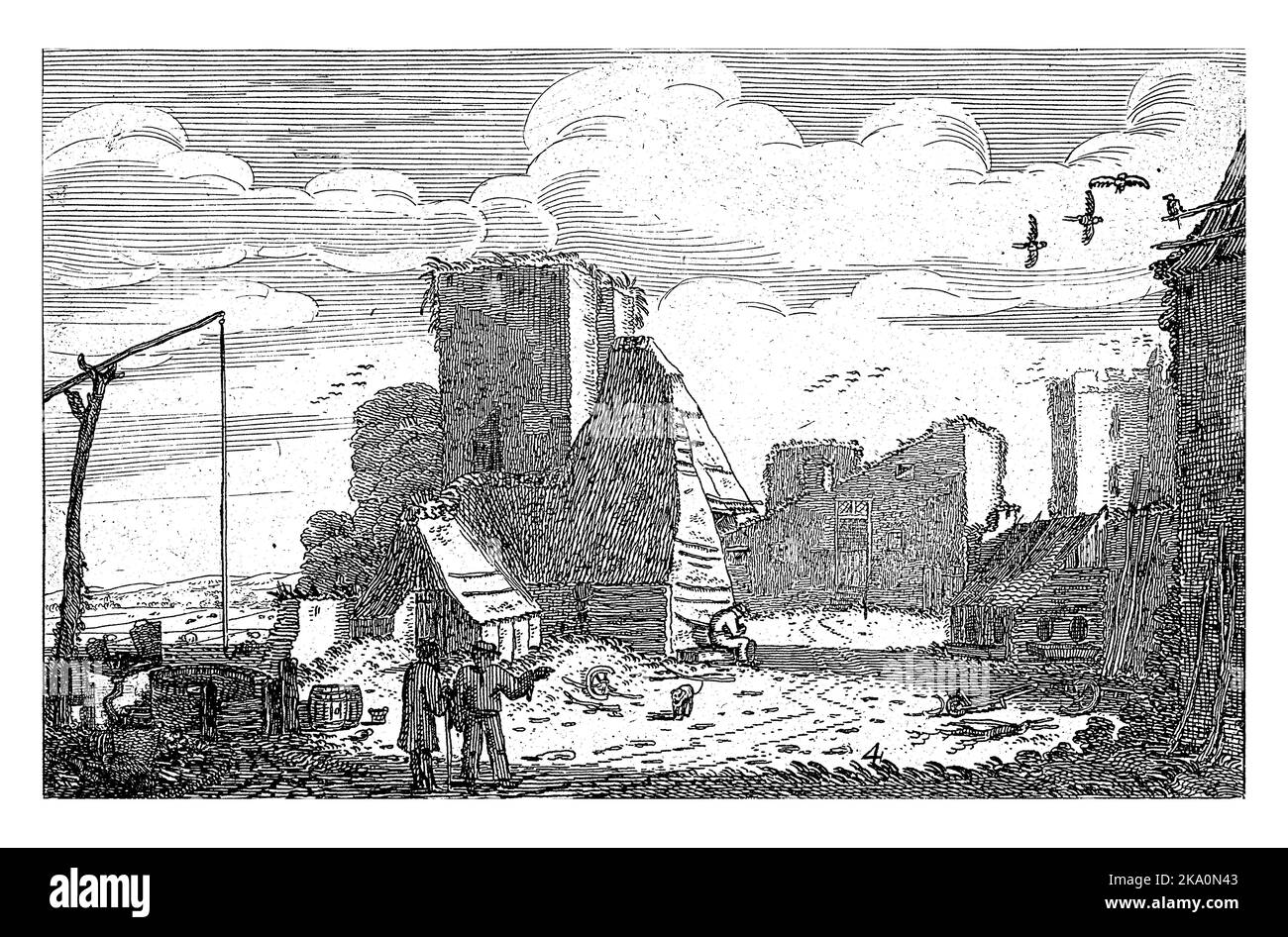 Forecourt of Brederode Castle with the ruins of the gate on the left ...