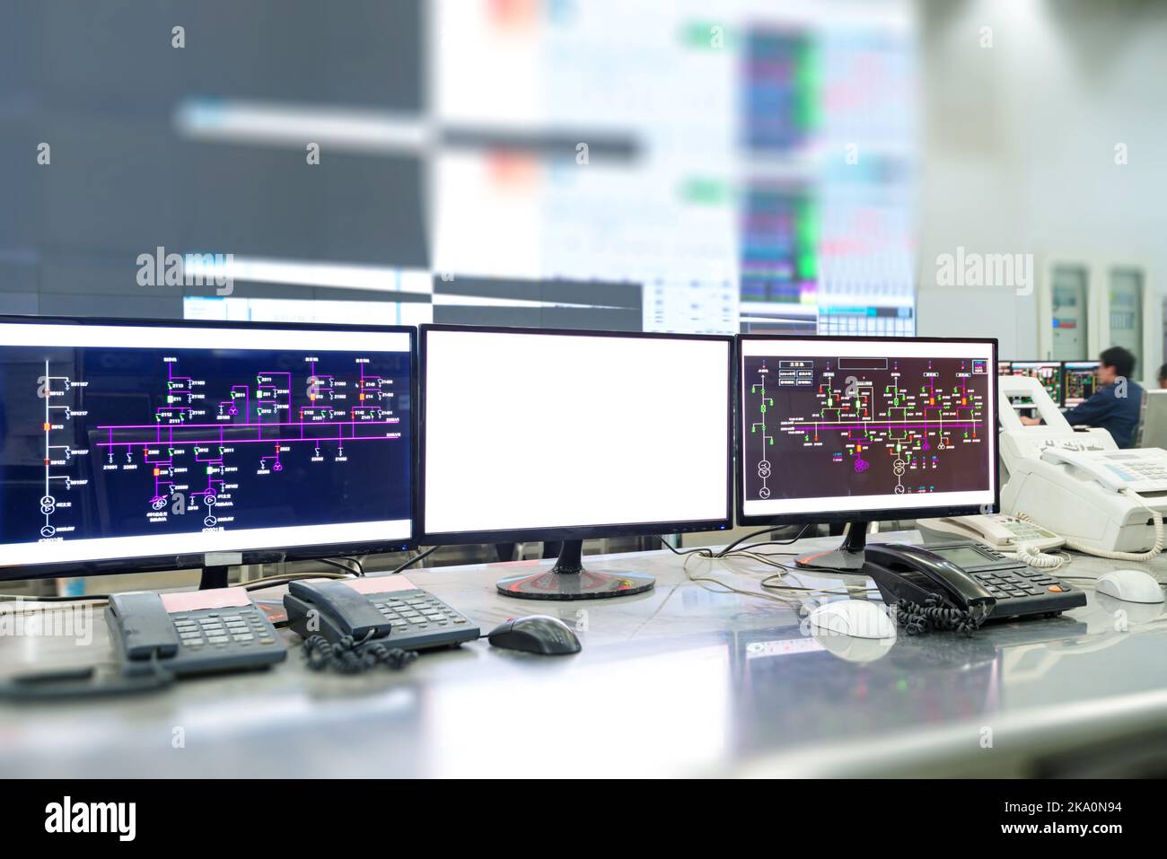 Modern plant control room and computer monitors Stock Photo - Alamy