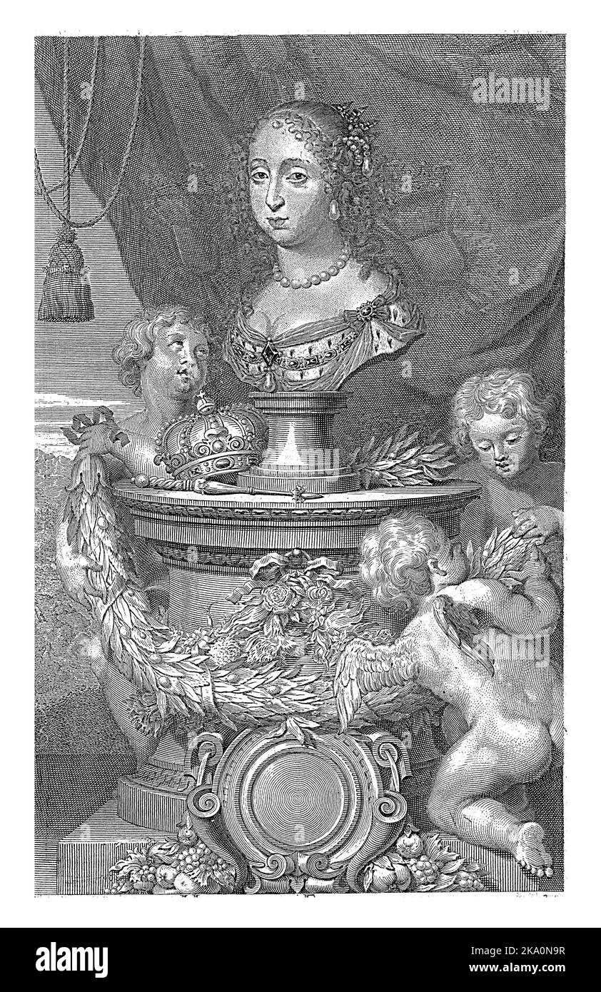 Portrait of Hedwig Eleonora, Queen of Sweden, in the form of a bust on ...