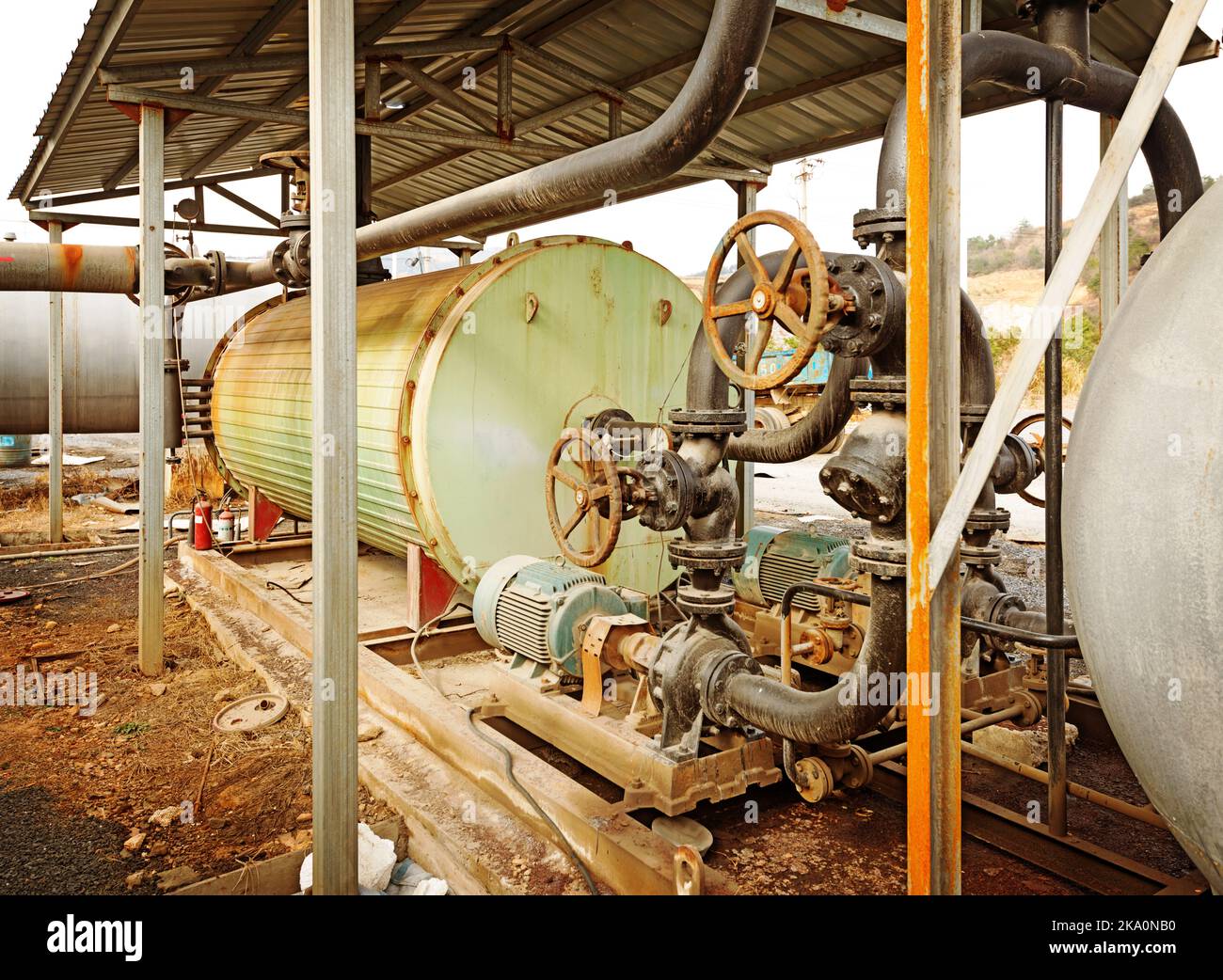 Oil and gas processing plant with pipe line valves Stock Photo - Alamy