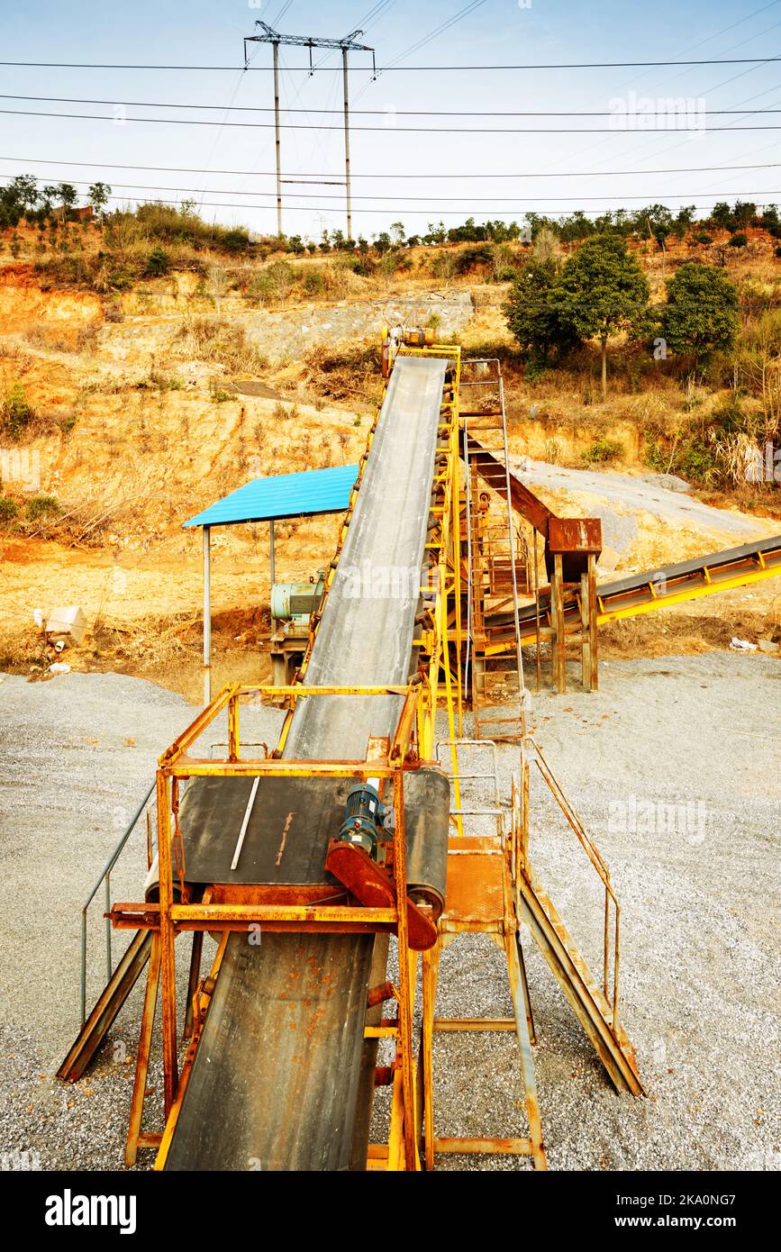 Open pit mining and processing plant for crushed stone, sand and gravel ...