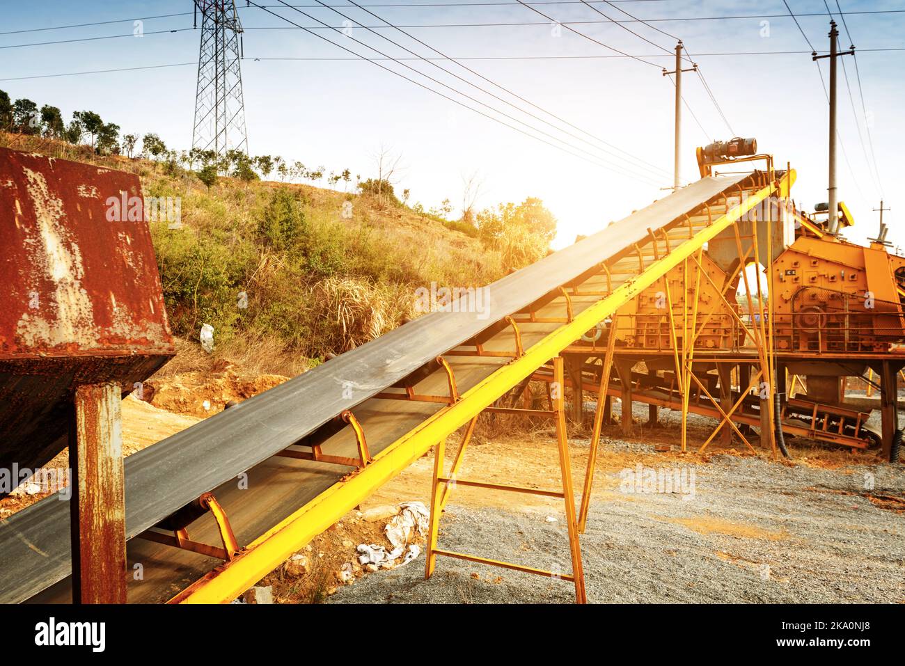 Open pit mining and processing plant for crushed stone, sand and gravel ...