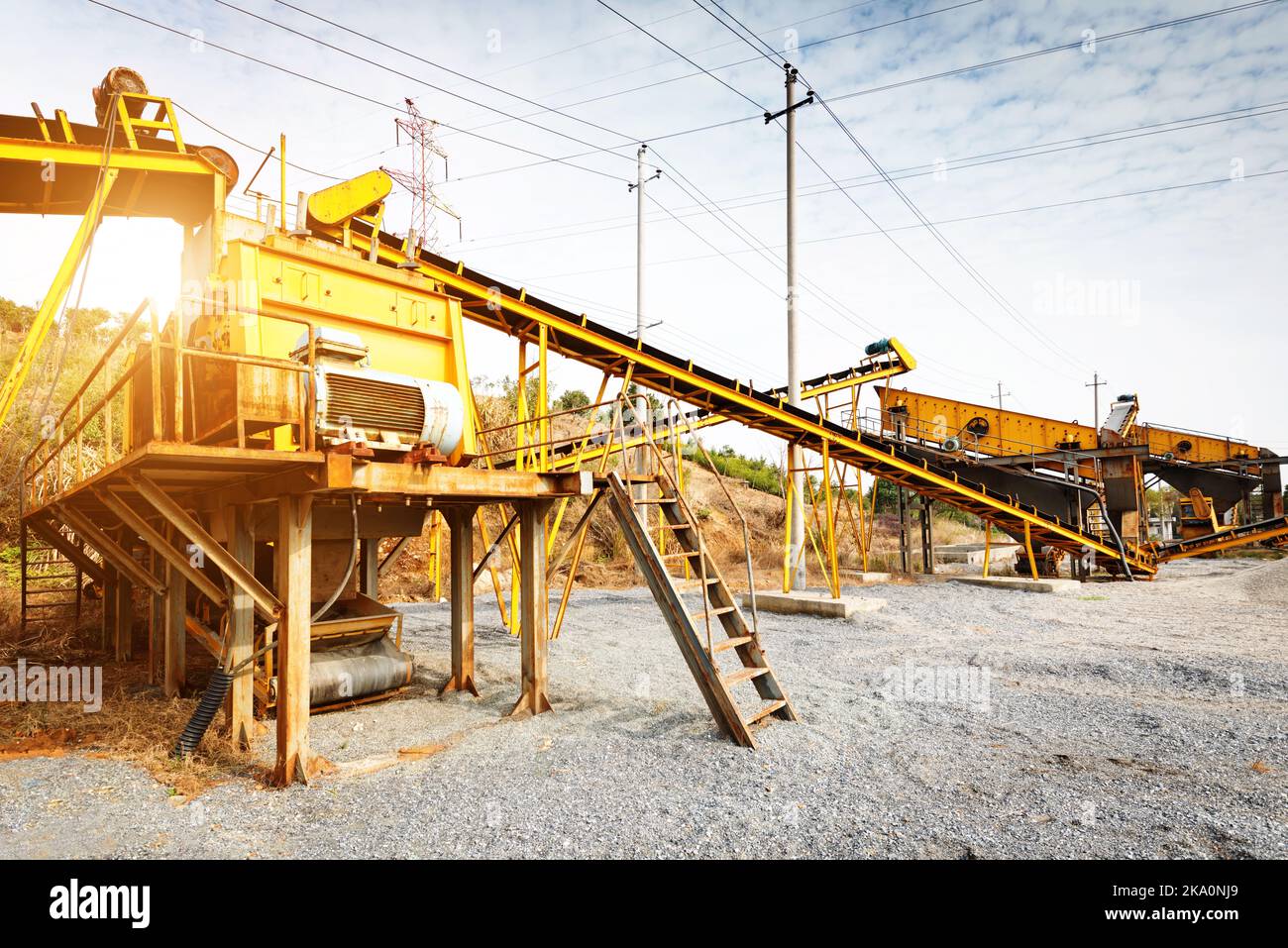 Open pit mining and processing plant for crushed stone, sand and gravel ...