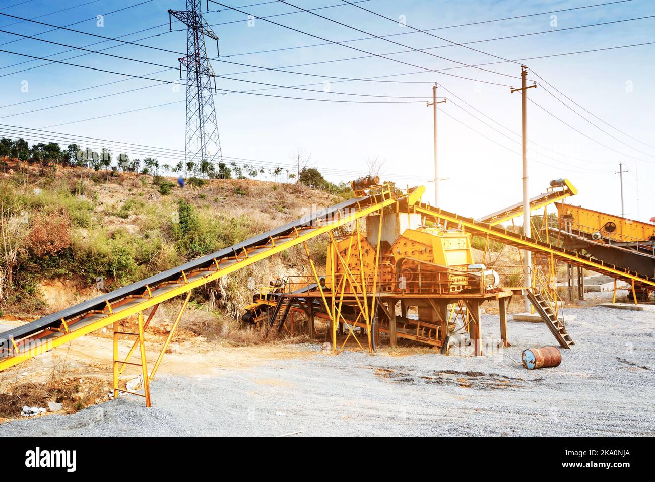 Open pit mining and processing plant for crushed stone, sand and gravel ...