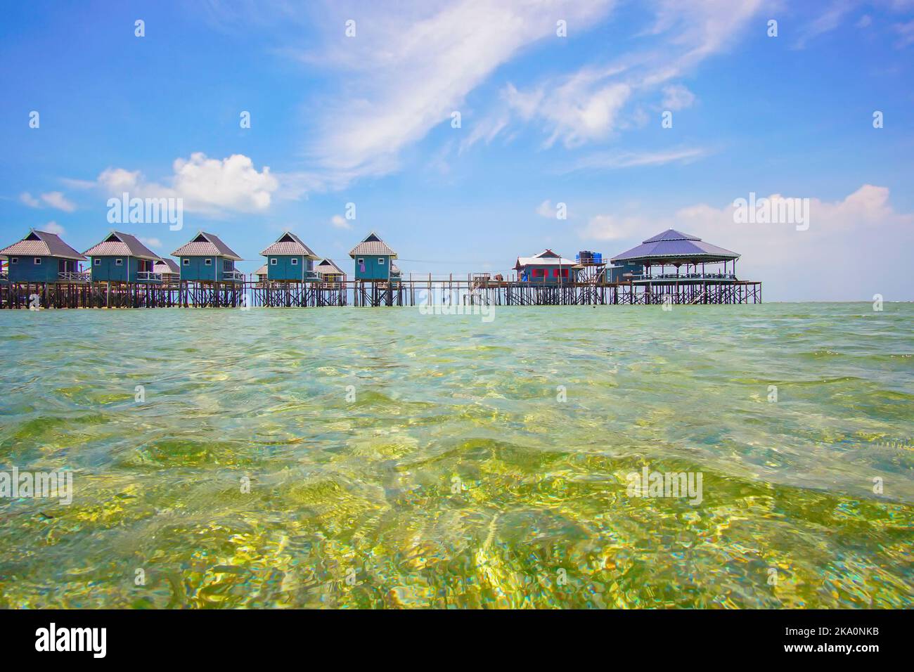 Beautiful Floating Budget Resort at Mabul Island Stock Photo - Alamy
