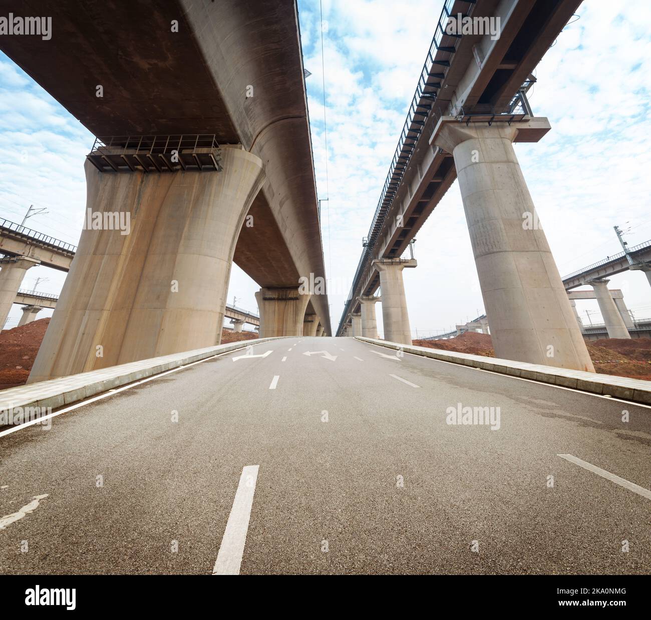 concrete road curve of viaduct in shanghai china outdoor Stock Photo ...