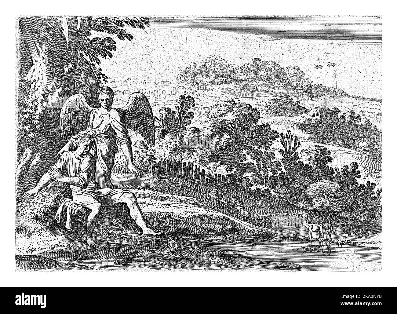 Tobias sits by the side of the water and recoils when he sees the fish ...