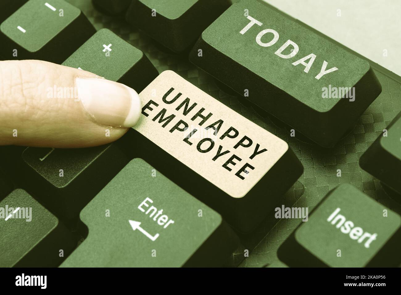 Text caption presenting Unhappy Employee. Business overview the conduit ...