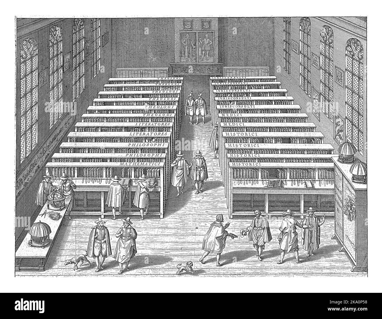 Library of the University of Leiden. Interior with the cupboards with ...