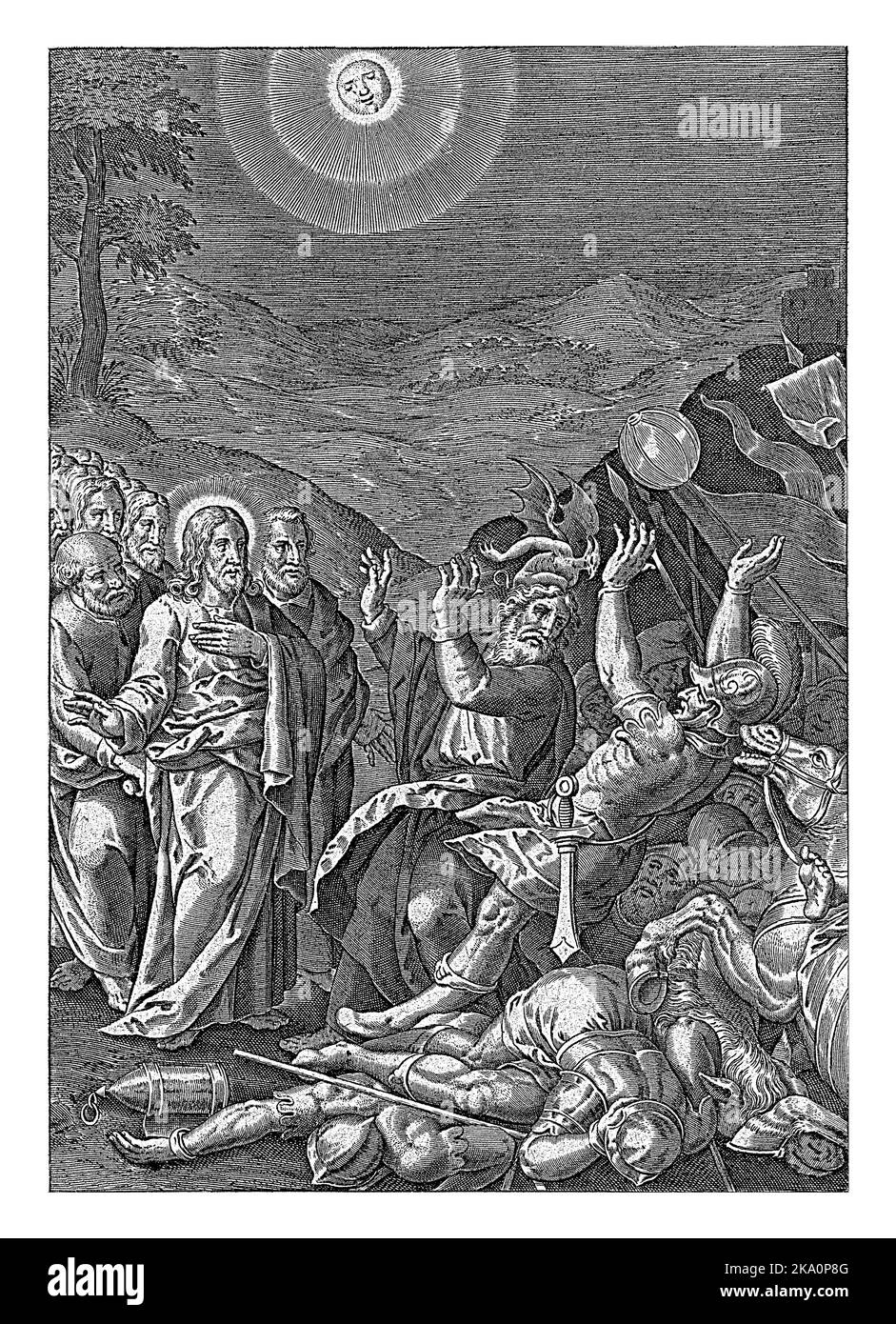 Christ is imprisoned on the Mount of Olives after being betrayed by ...