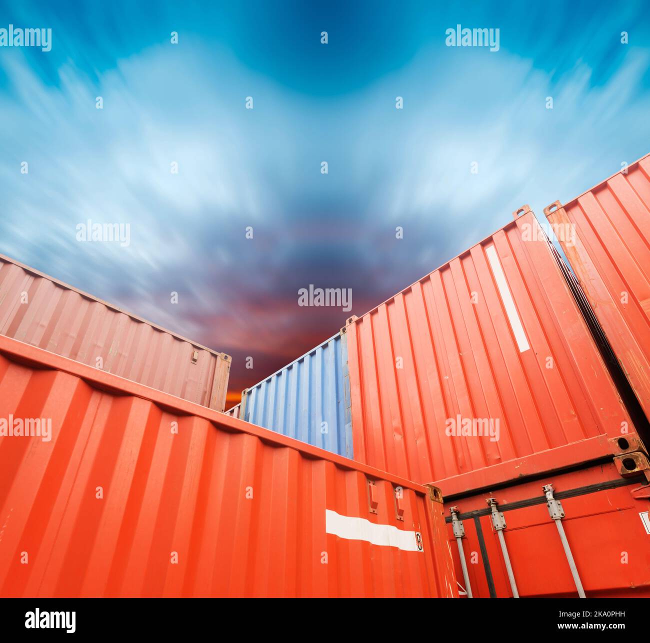 Stack of Cargo Containers at the docks Stock Photo - Alamy