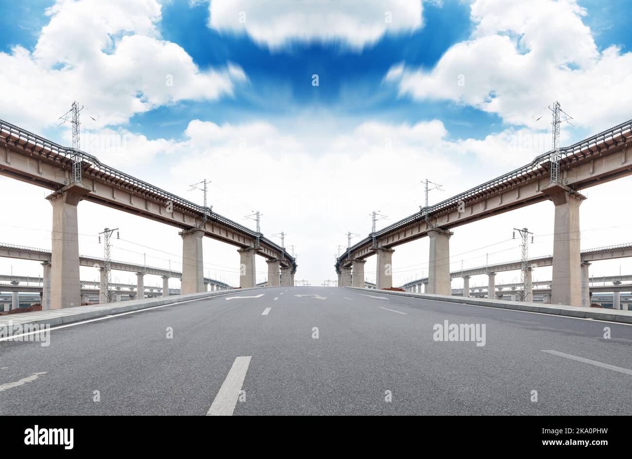 concrete road curve of viaduct in shanghai china outdoor Stock Photo ...