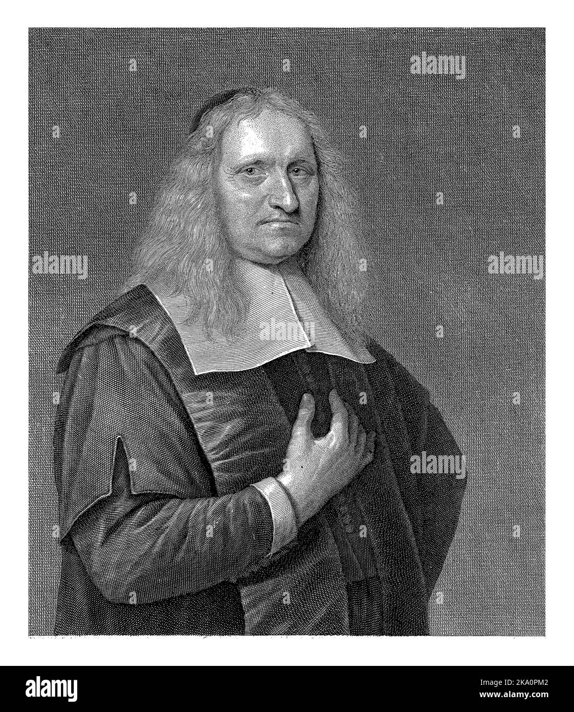 A three-quarter portrait in front view of Johannes Coch (Coccejus ...