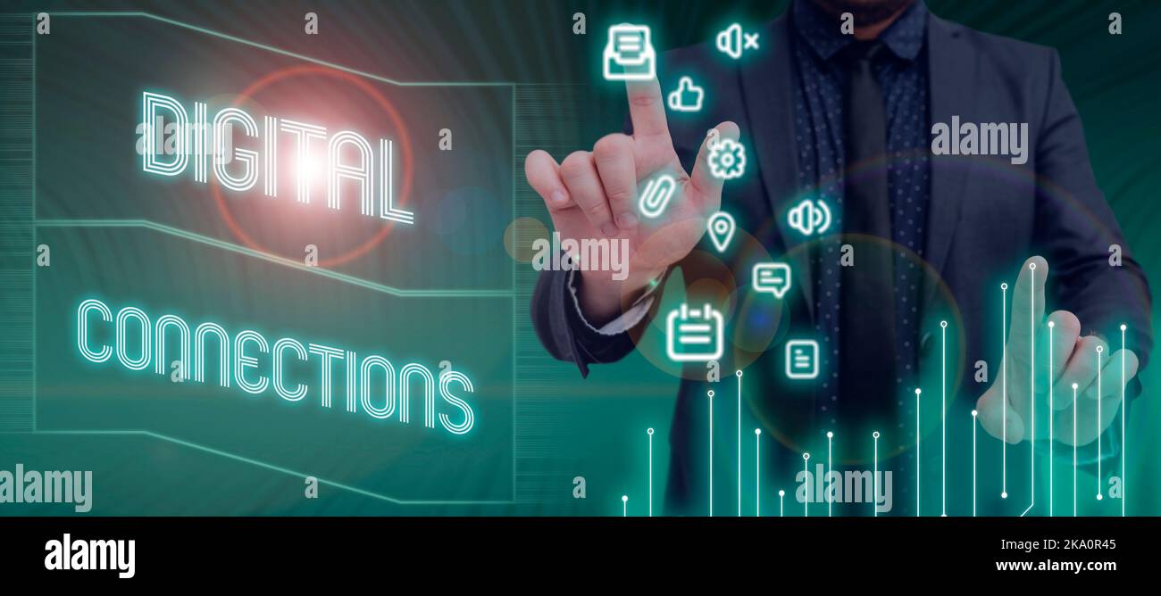 Writing displaying text Digital Connections. Business idea virtual ...