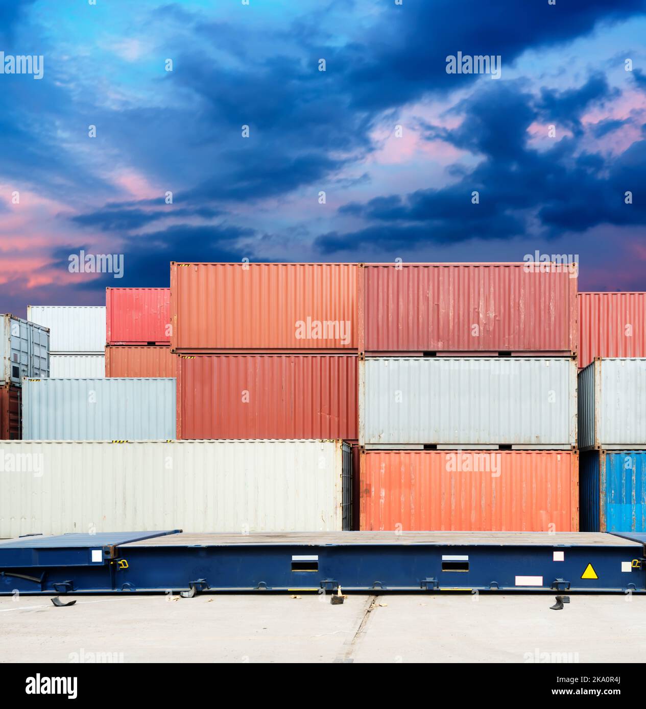Stack of Cargo Containers at the docks Stock Photo - Alamy