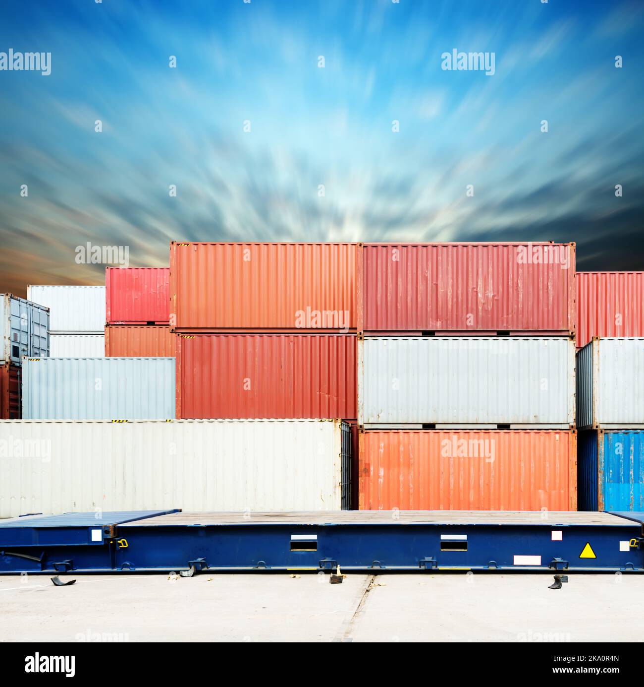 Stack of Cargo Containers at the docks Stock Photo - Alamy