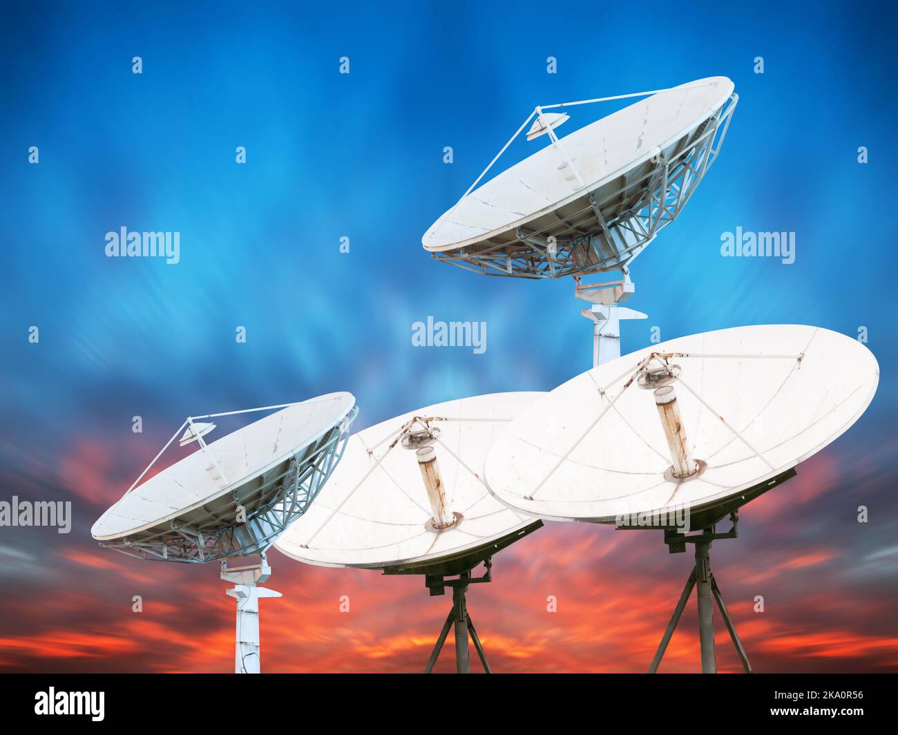 satellite dish antennas under sky Stock Photo - Alamy