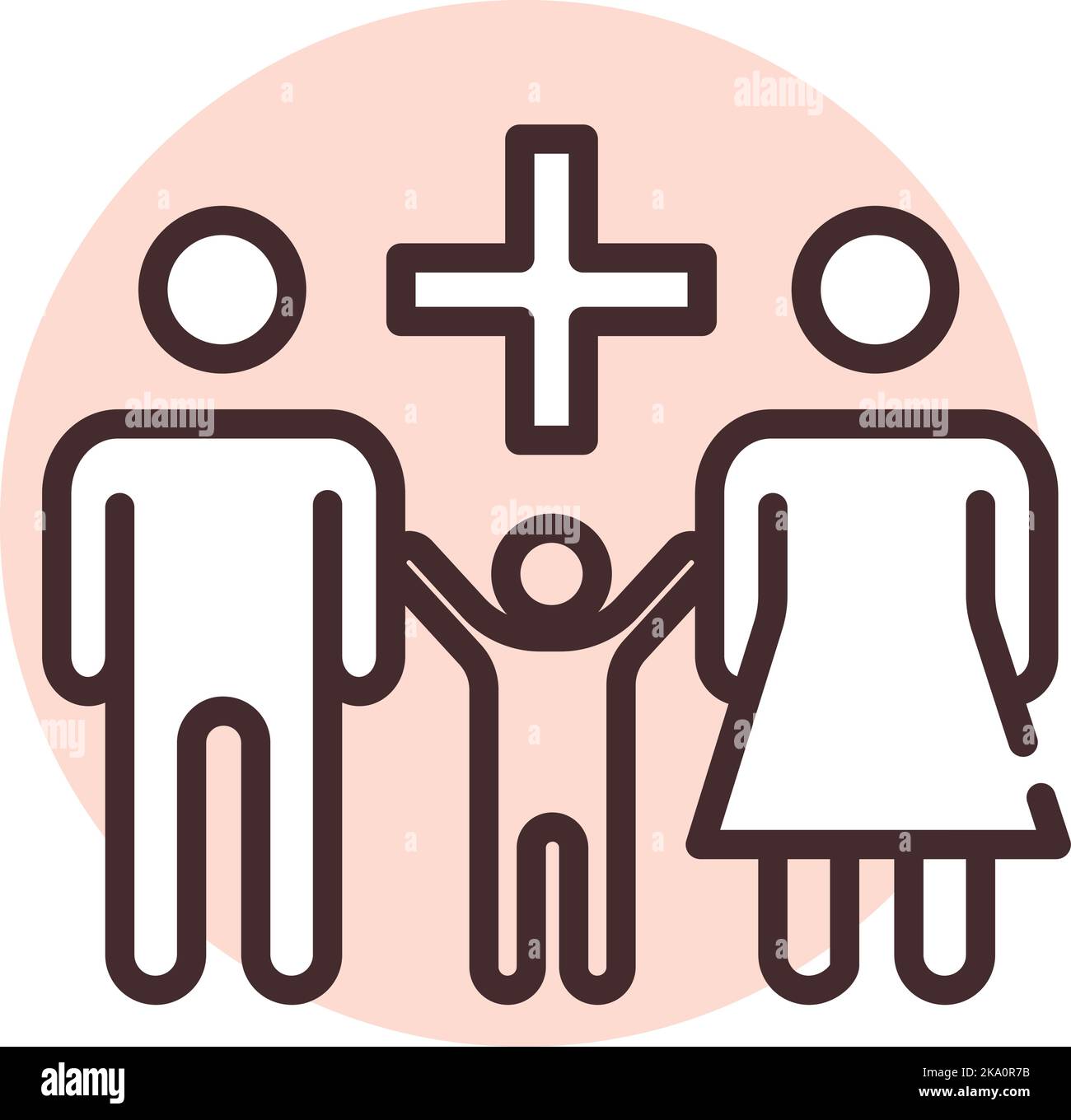 Family doctor, illustration or icon, vector on white background Stock ...