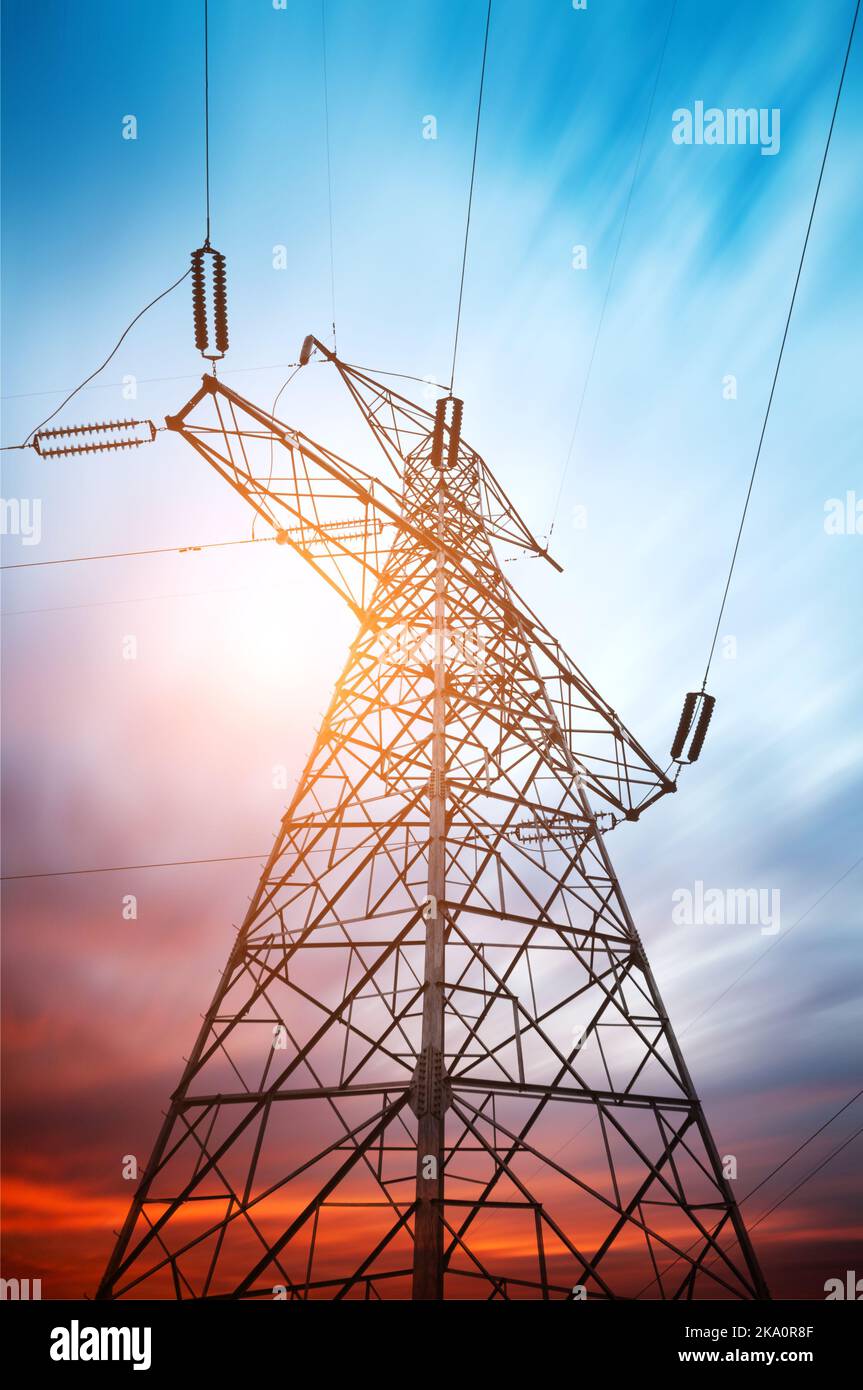 Power tower in the sky background Stock Photo - Alamy