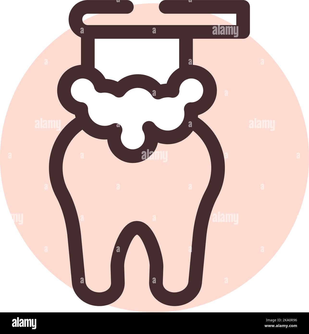 Tooth brush cleaning tooth, illustration, vector on white background ...