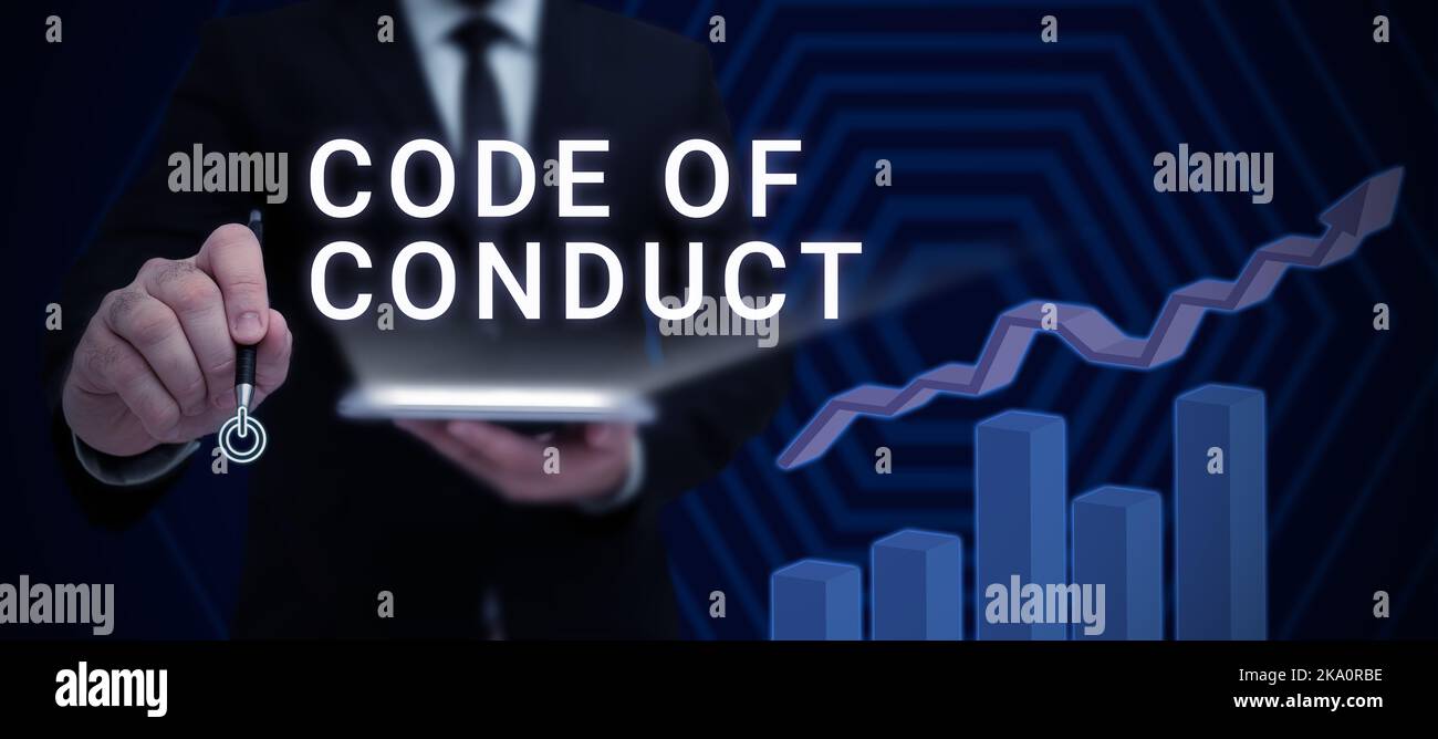 Conceptual caption Code Of Conduct. Business overview set of principles ... Conceptual caption Code Of Conduct. Business overview set of principles ...
