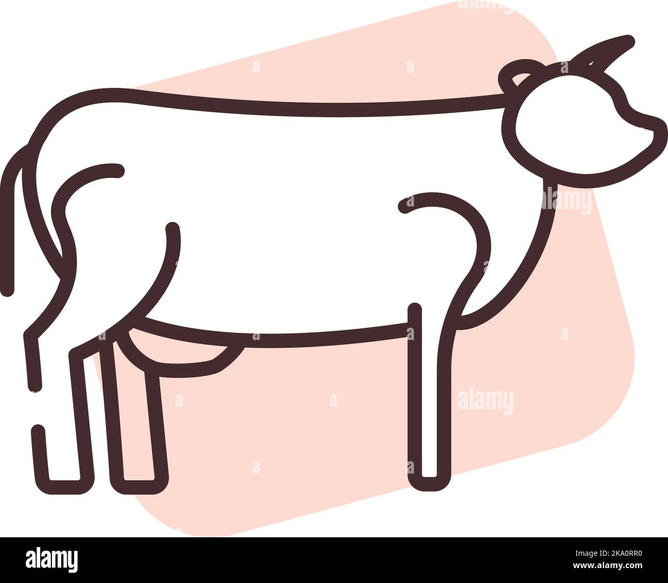 Allergy on cow meat, illustration or icon, vector on white background ...