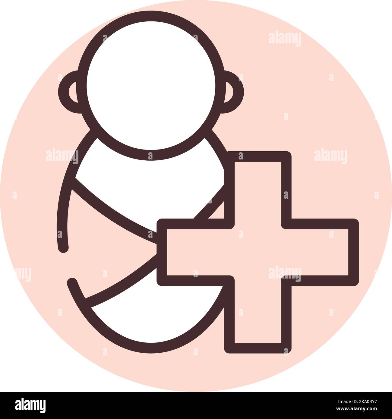 Baby care pediatric, illustration or icon, vector on white background ...