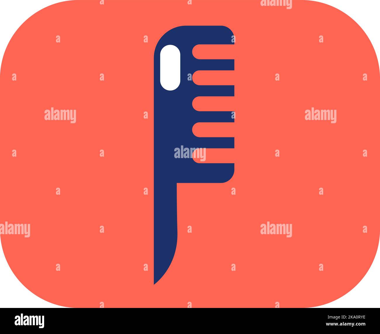 Barber shop comb, illustration or icon, vector on white background ...